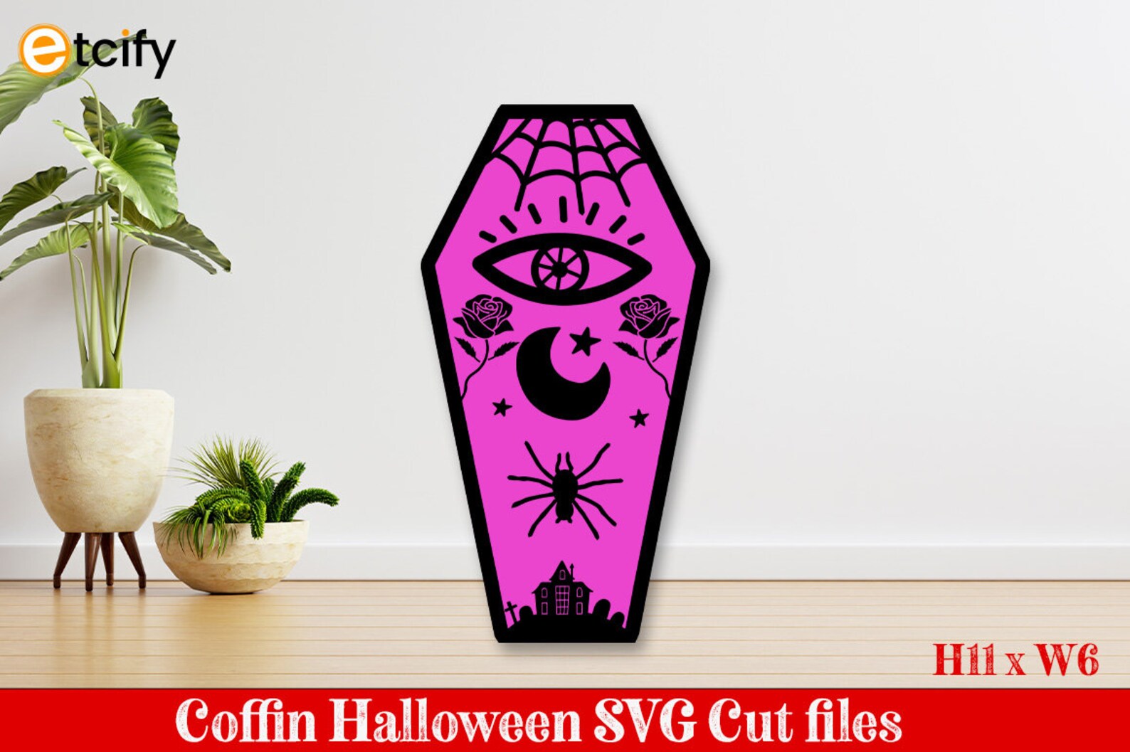 Halloween Scary Coffin Box SVG Cut File Coffin Silhouette - Etsy