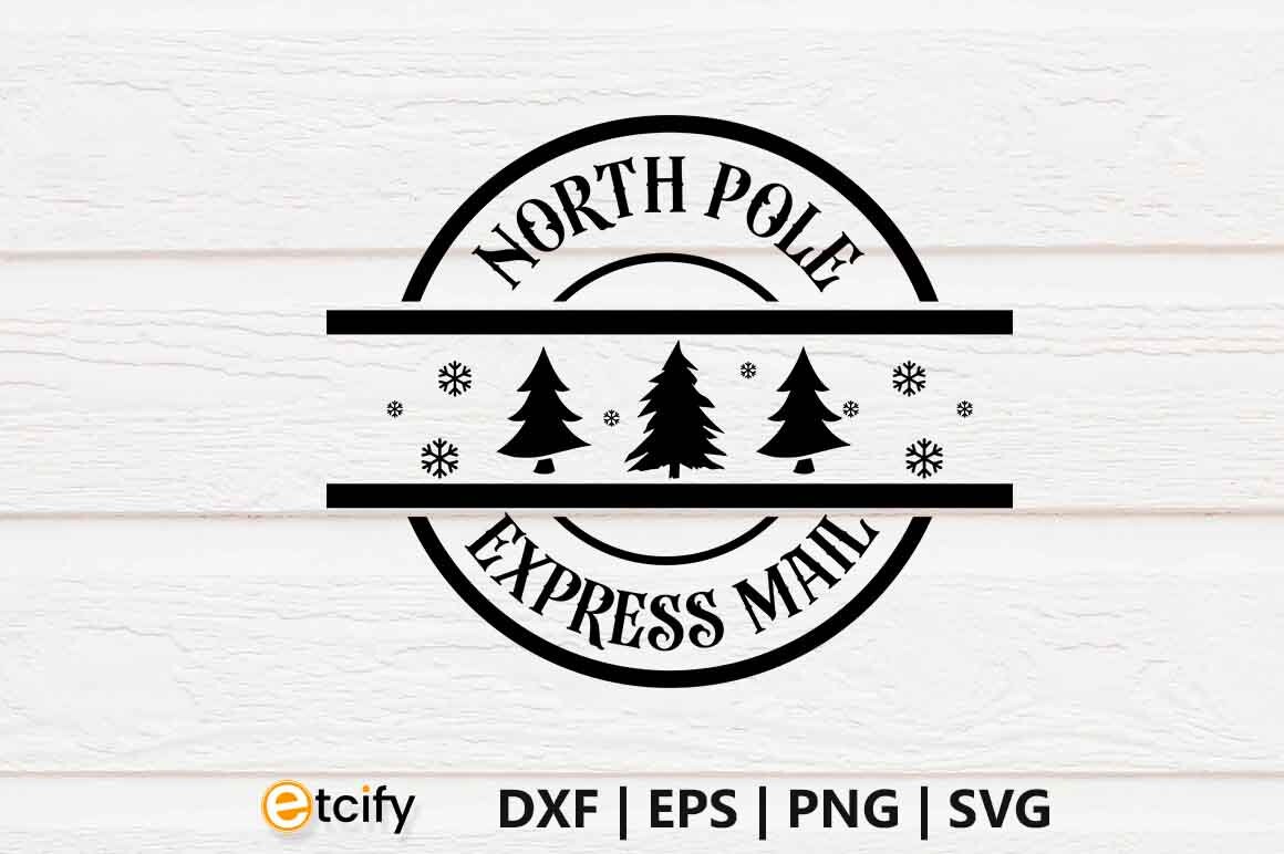 North Pole Express Mail, Santa Clause Svg, Santa Stamp Svg Design ...