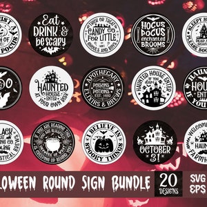Halloween Round Sign Mega Bundle, Halloween Ornaments Svg Bundle ...