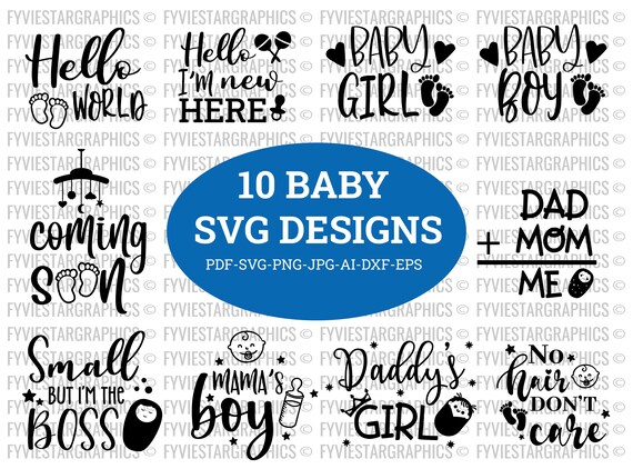 10 Pack Baby Svg Bundle Instant Download SVG Cute Baby | Etsy