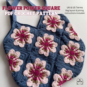 Retro Flower Power Square - PDF Crochet Pattern - Etsy