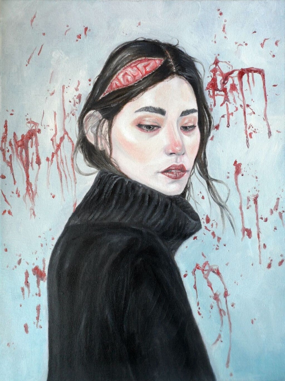 Horror Art Print anomaly Bloody, Gore, Female Portrait, Pop ...