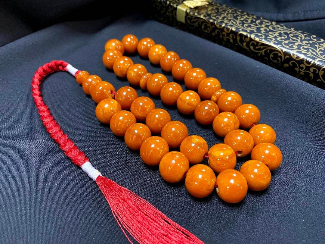 33 Beads Rosary Bakelite Misbah Ottoman Amber Muslim - Etsy