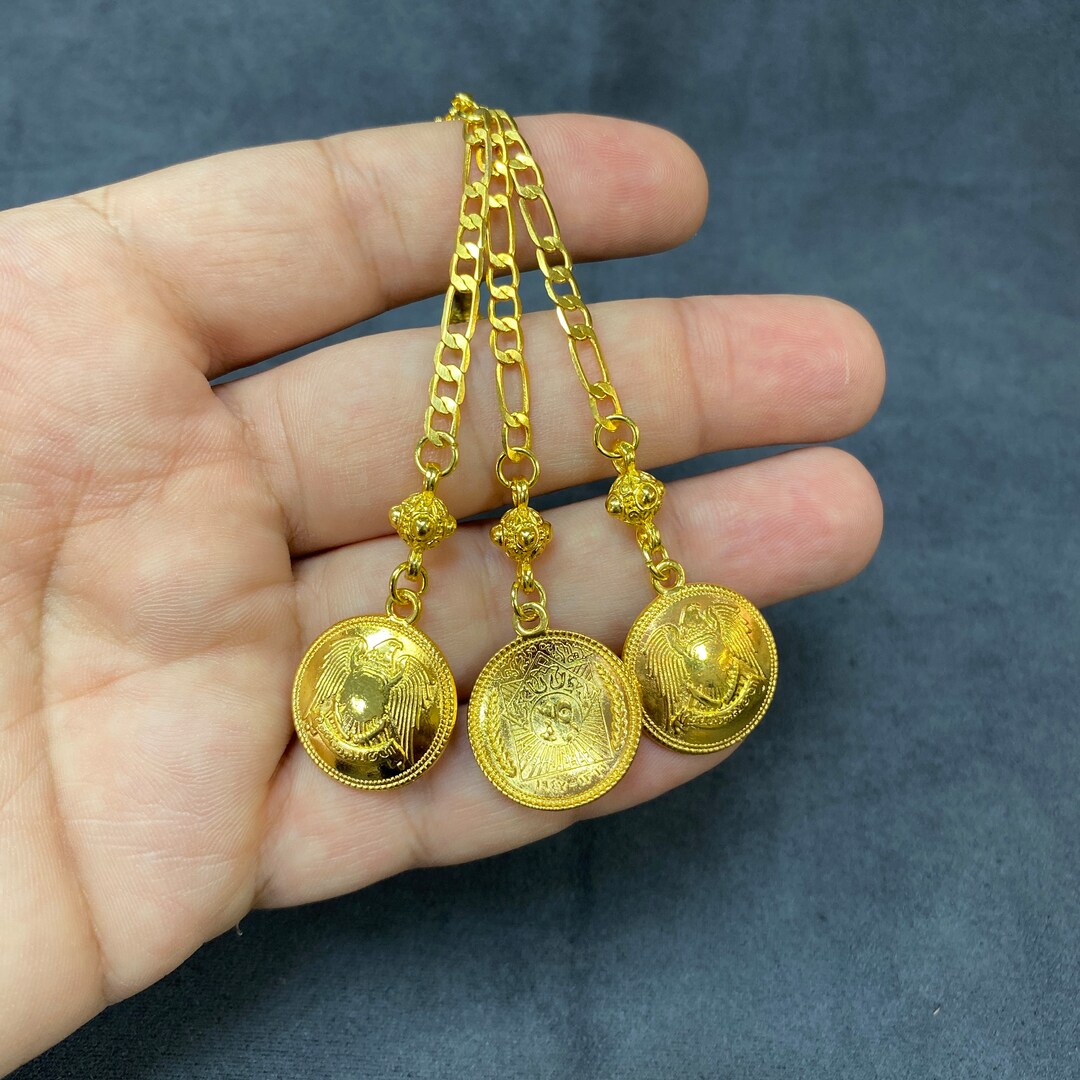Gold Gilded Metal Tassel - Three-pronged Tasbih Accessory, Tesbih ...