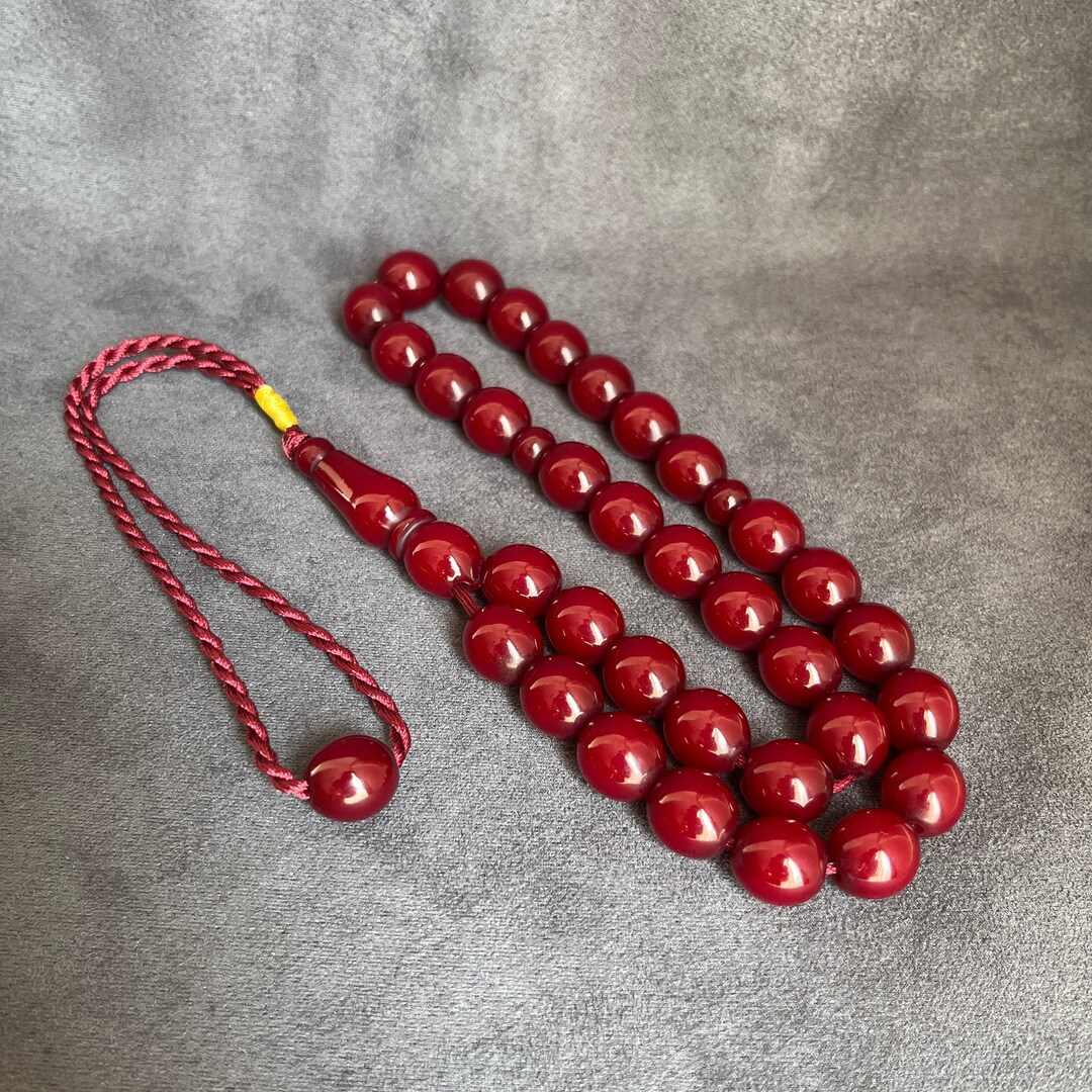 Cherry Prayer Beads, Ottoman Worry Beads, Faturan Misbah, Muslim Rosary ...