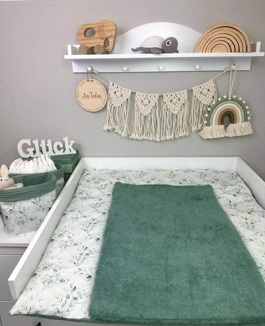 Changing Mat/changing Pad Eucalyptus Bouquet Terry Cloth Old Green - Etsy