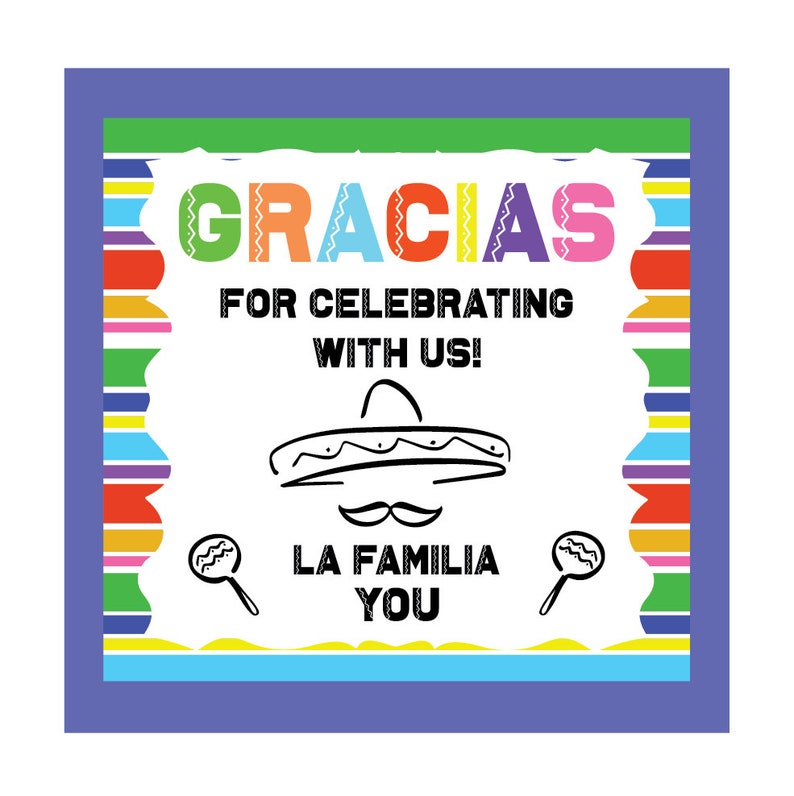 Mexican Theme Thank You Card, Custom, PNG, JPEG, Download, - Etsy