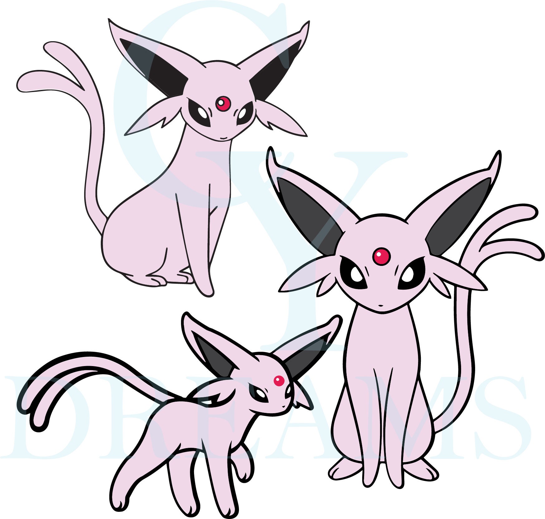 Espeon Layered SVG/PNG Set of 3 - Etsy