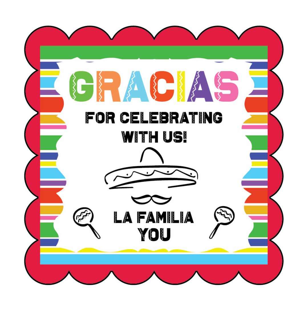Mexican Theme Thank You Card, Custom, PNG, JPEG, Download, - Etsy