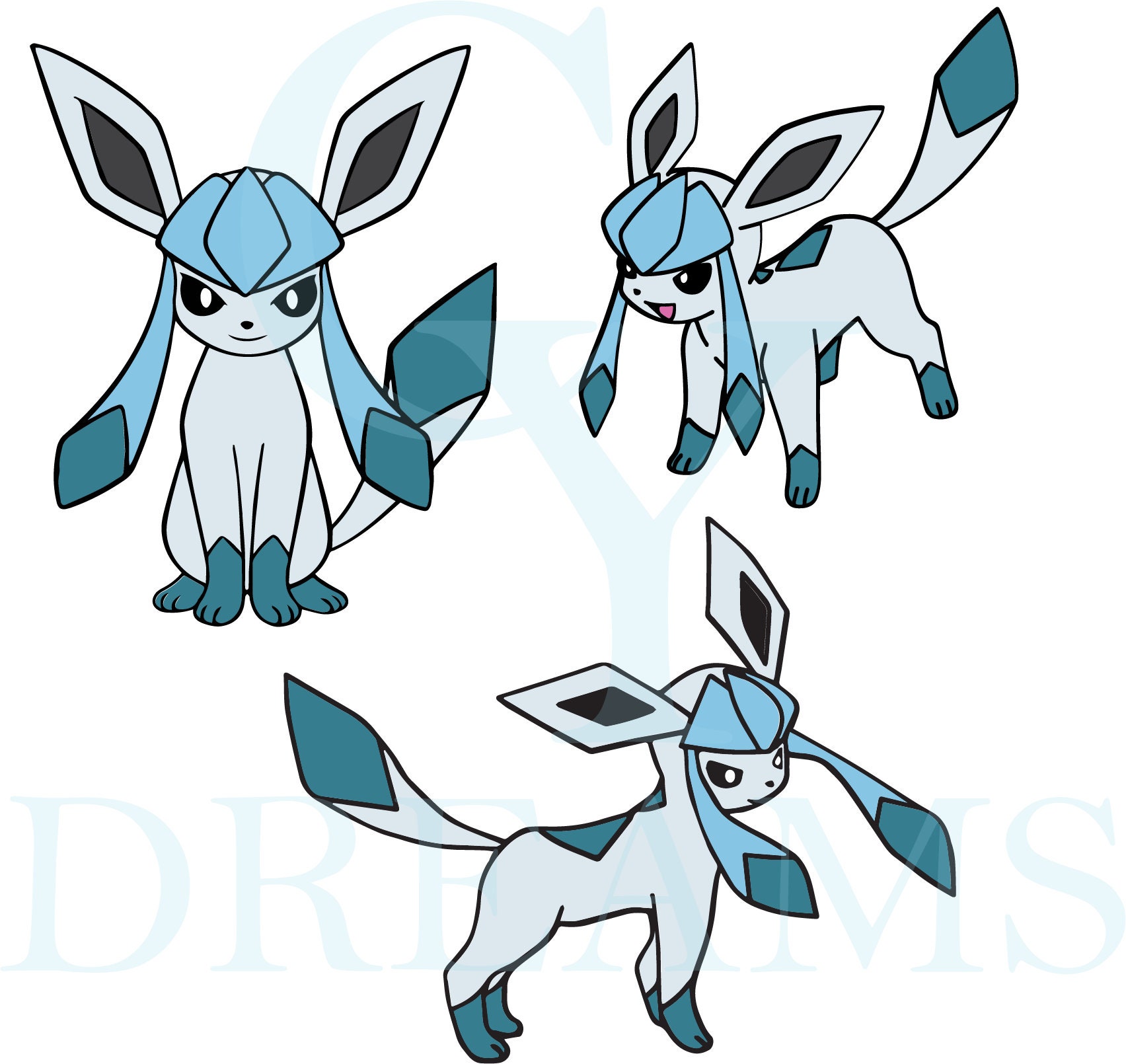 Glaceon Layered SVG/PNG Set of 3 - Etsy