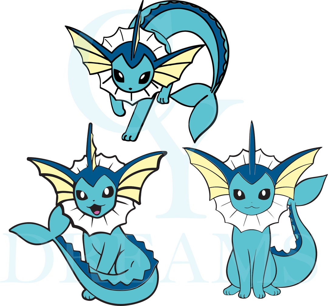 Vaporeon Layered SVG/PNG Set of 3 - Etsy