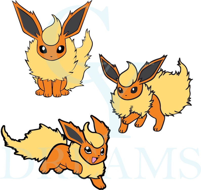 Flareon Layered SVG/PNG Set of 3 - Etsy