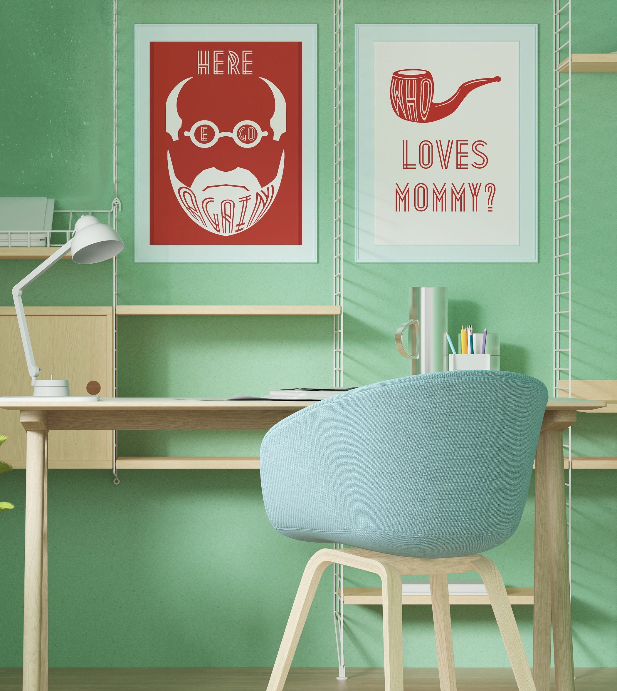 Minimalist Sigmund Freud Poster Set, Freud Wall Art, Psychology Wall ...