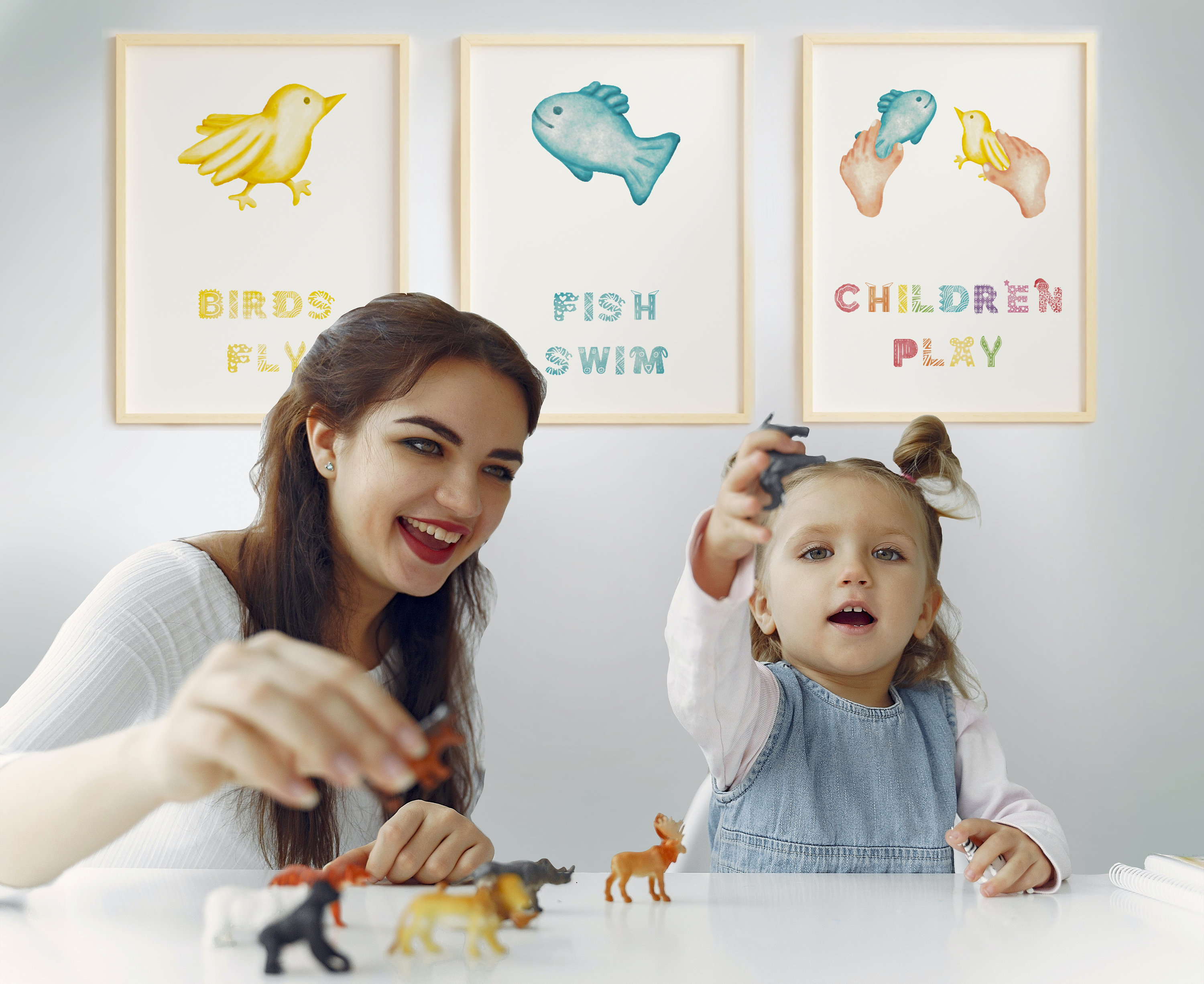 Digital Prints Play Therapist Wall Decor Birds Fly Fish Swim Children ... Digital Prints Play Therapist Wall Decor Birds Fly Fish Swim Children ...