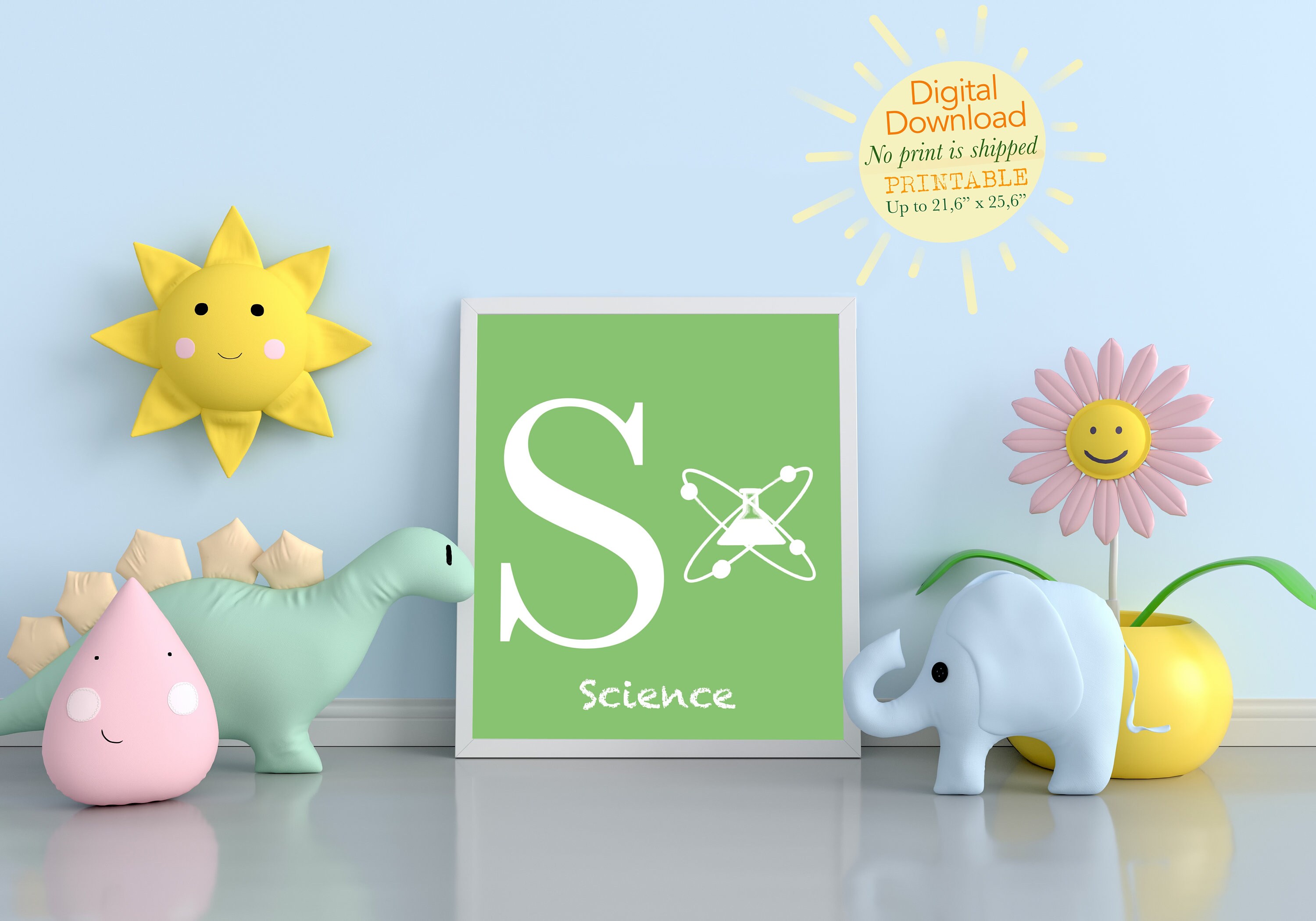 6 pieces poster set Stream School Poster Science Technology Robotics ...