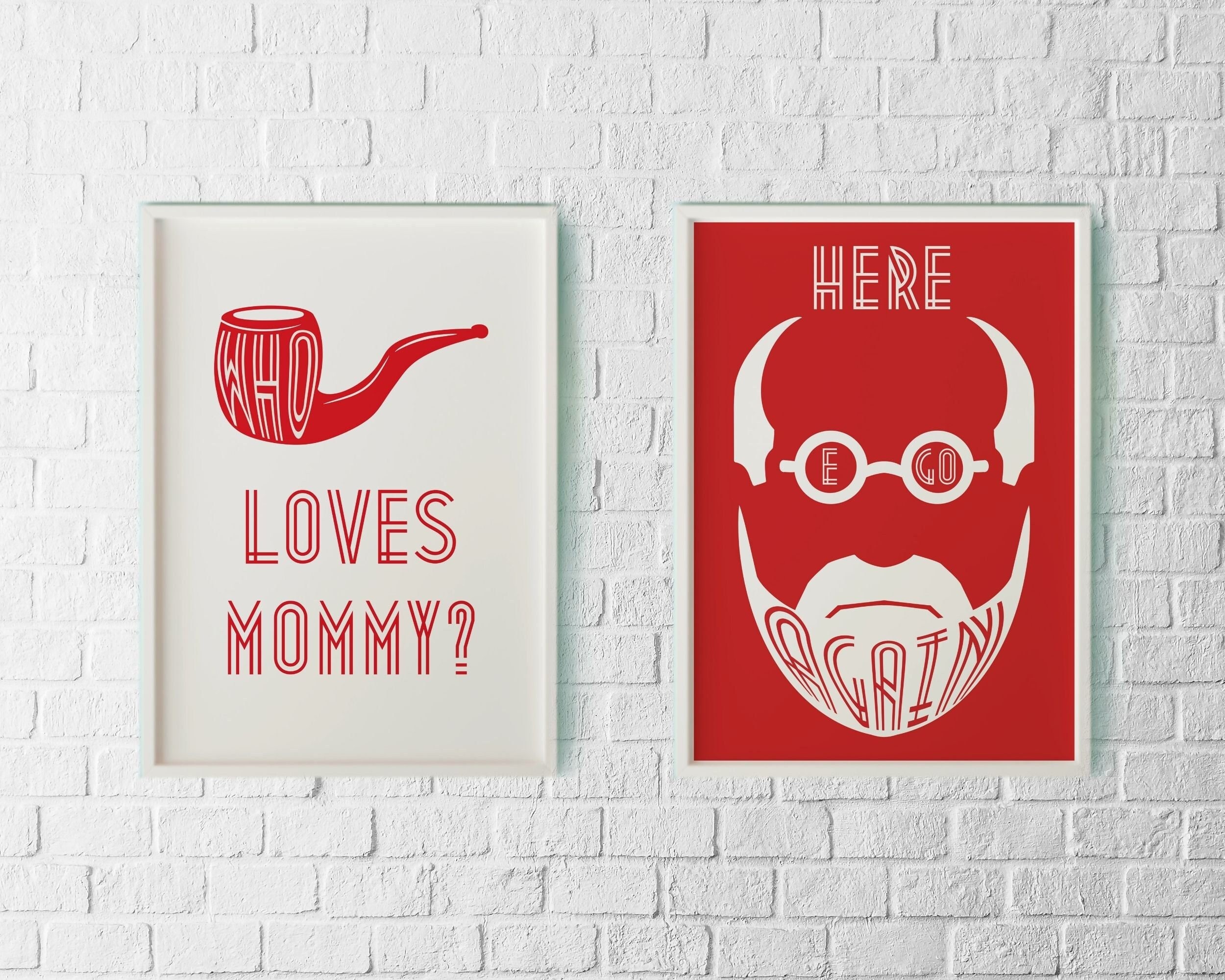 Minimalist Sigmund Freud Poster Set, Freud Wall Art, Psychology Wall ...