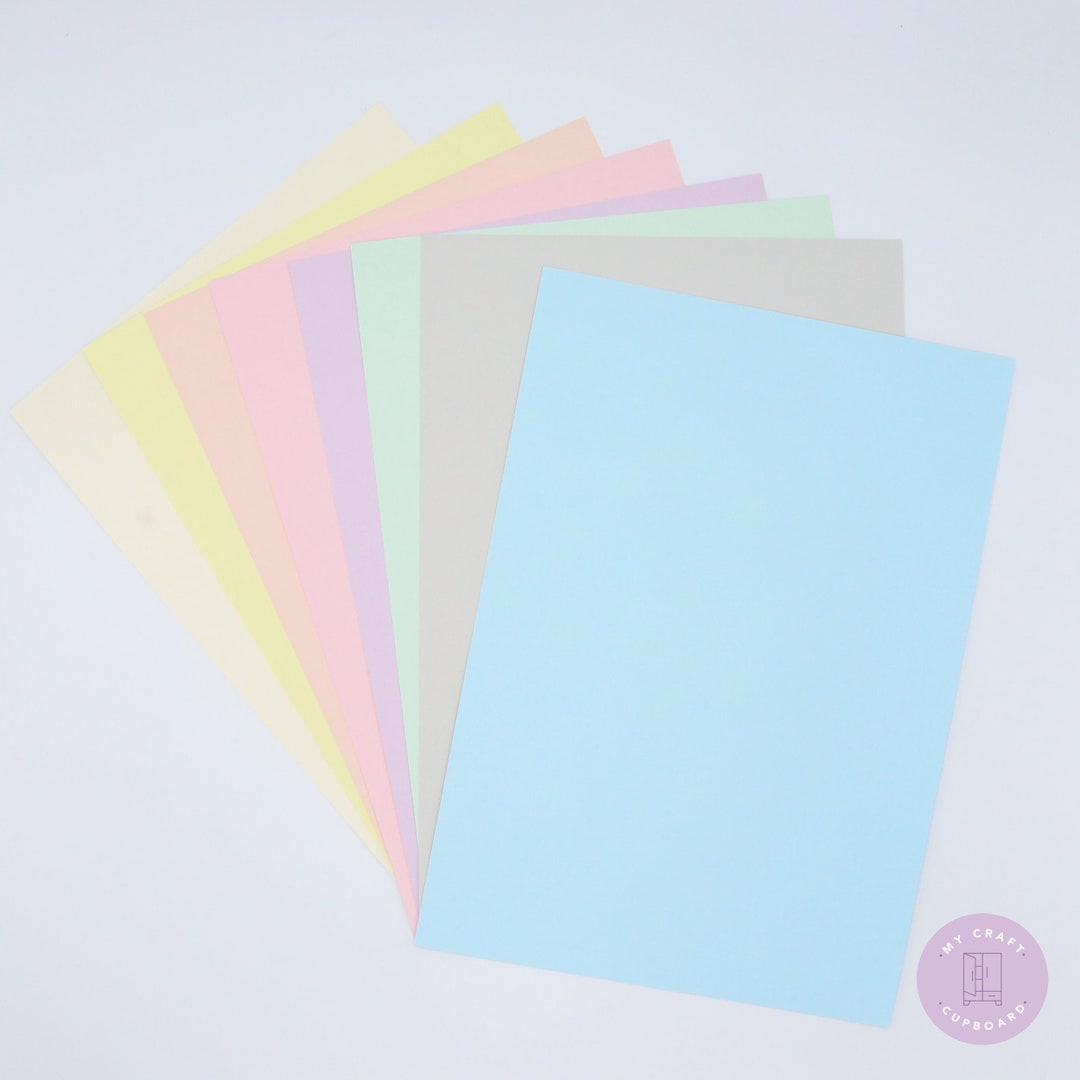 A4 Pastel Coloured Card Pack 8 Colours 32 Sheets 160gsm - Etsy UK