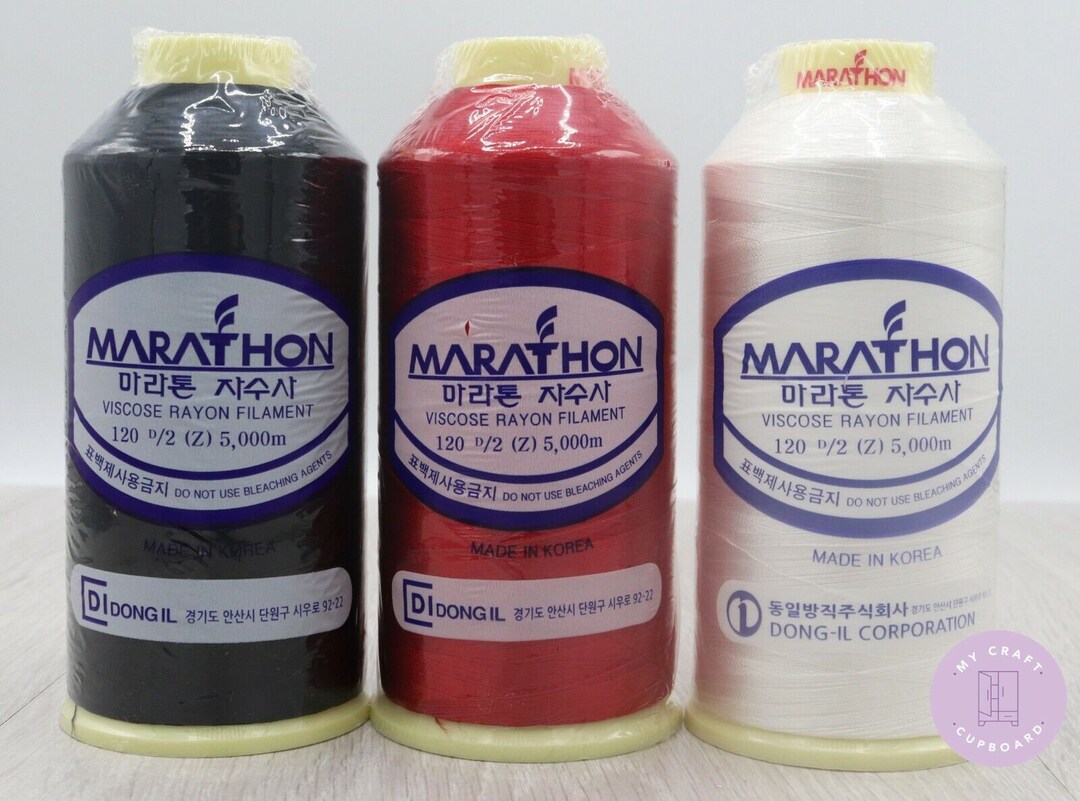 Marathon Embroidery Machine Threads 5000m Reels Red White Black Gold - Etsy