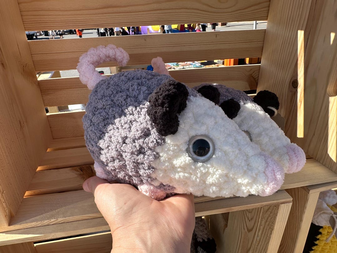 Large Crochet Opossum Amigurumi, Possum Amigurumi, Opossum Plushy ...