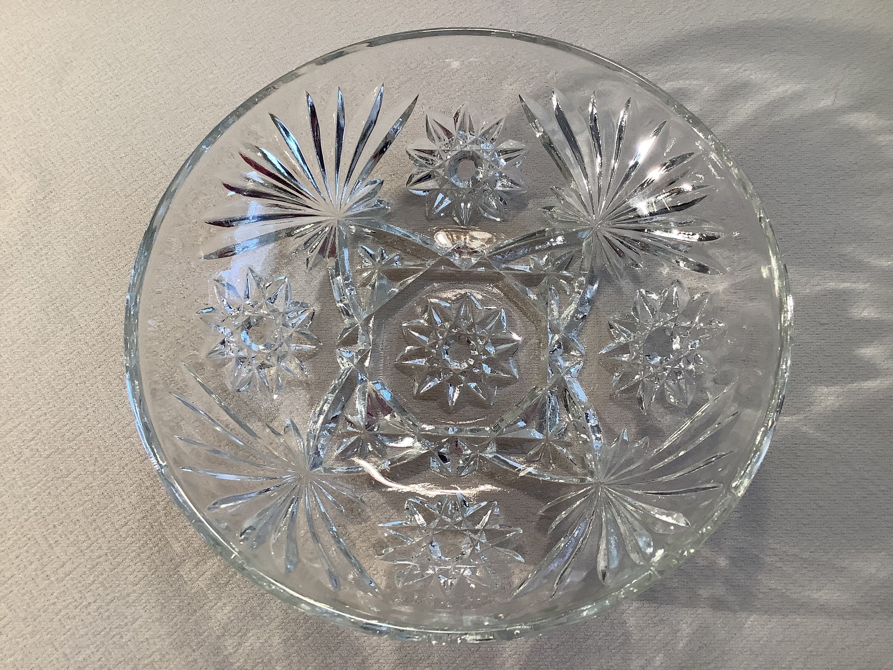 Vintage Anchor Hocking Prescut Clear Star of David Pattern Clear Glass ...