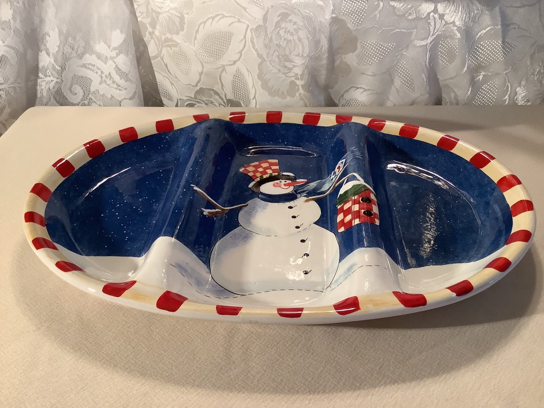 Vintage Rare Oneida Winter Buddies Pattern Christmas Holiday Snowman ...