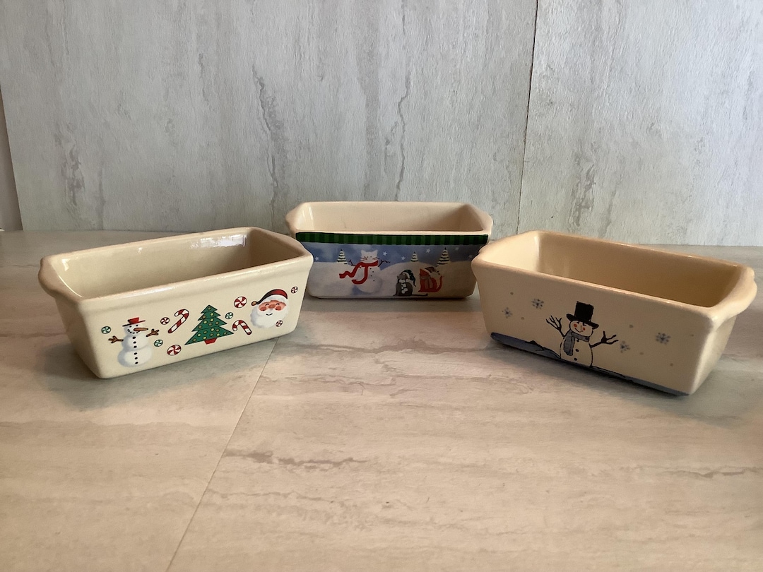 Vintage Garden Ridge Ceramic Mini Loaf Baking Pan in Christmas Theme ...