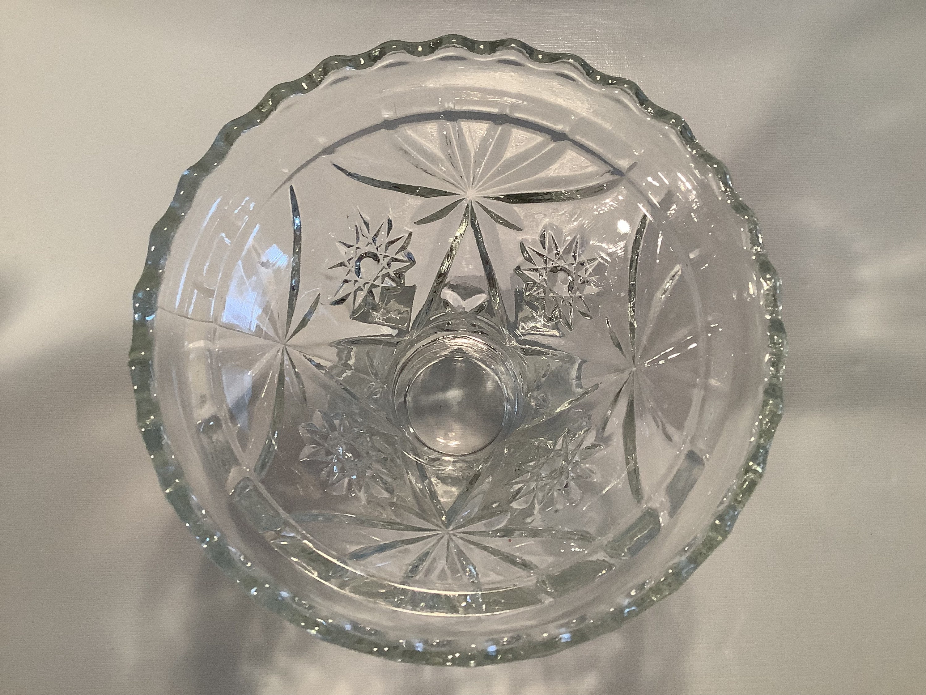Vintage Anchor Hocking Prescut Clear Star of David Pattern Clear Glass ...