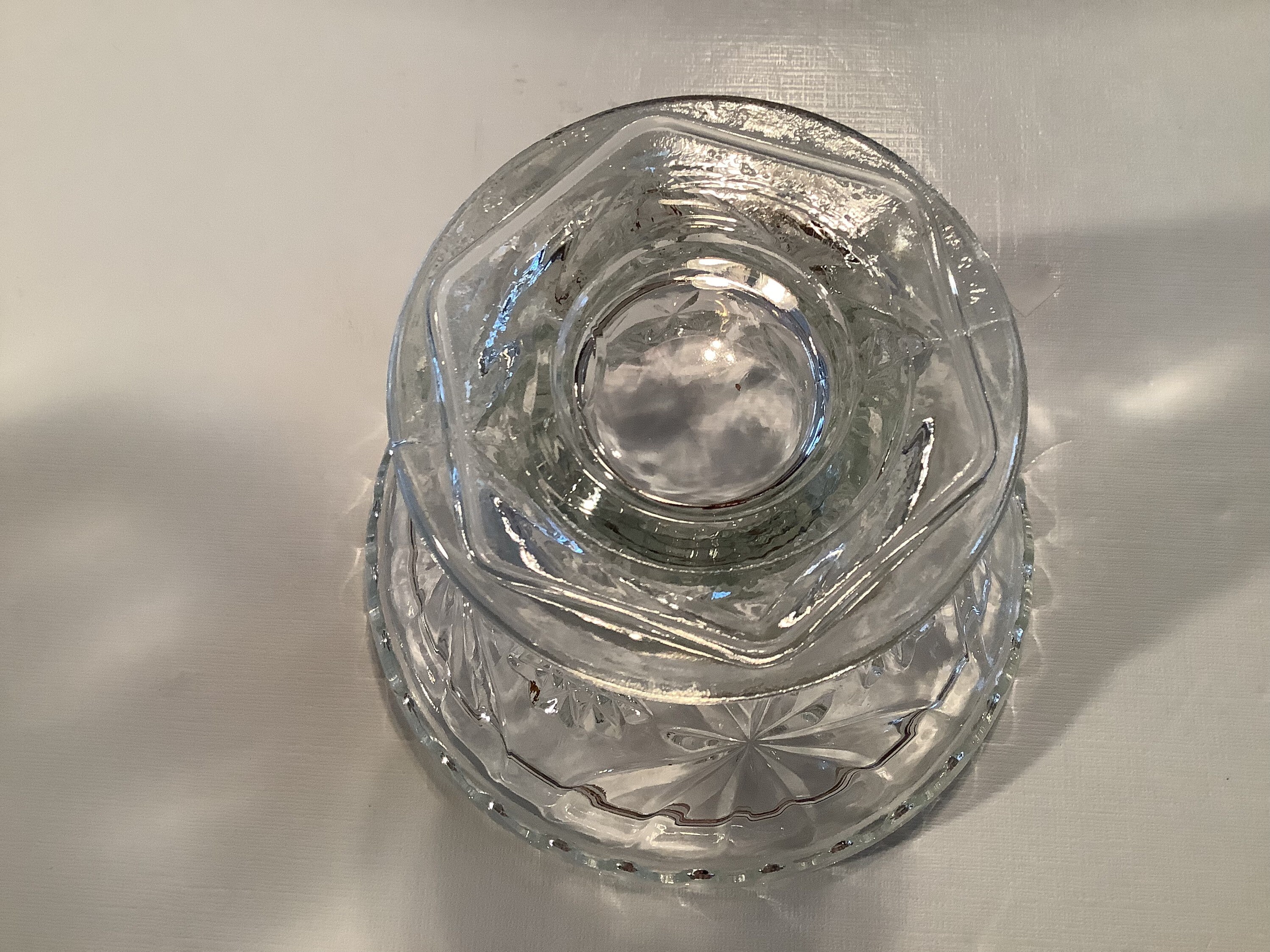 Vintage Anchor Hocking Prescut Clear Star of David Pattern Clear Glass ...