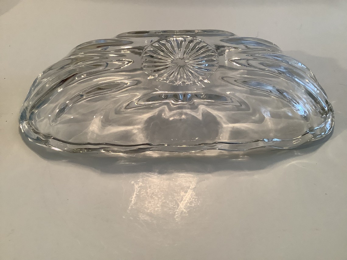 Vintage Heisey Glass Colonial Clear Pattern Banana Split or Relish Dish ...