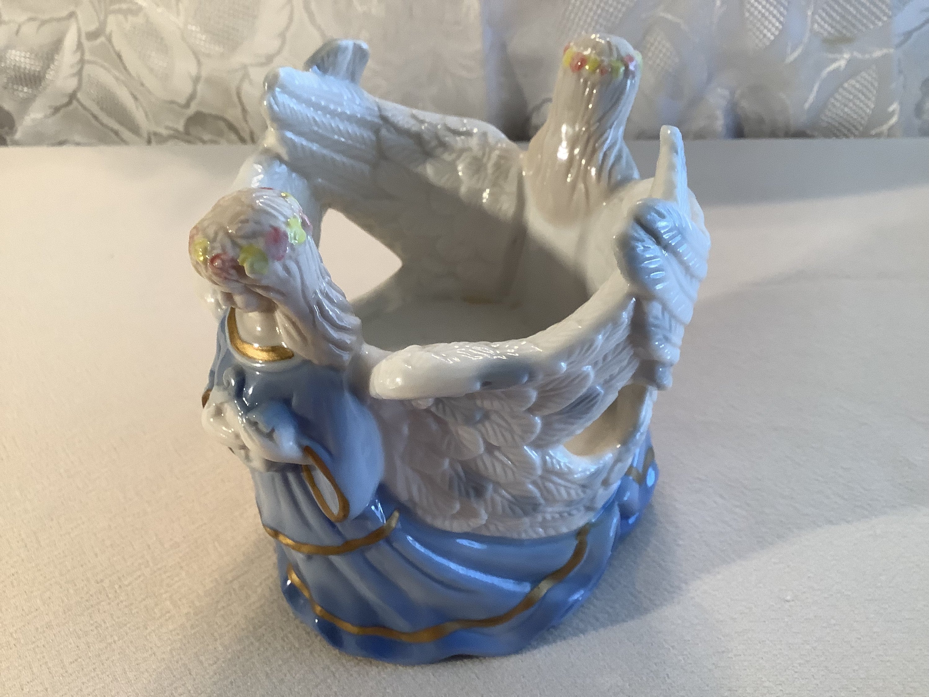 Vintage White Ceramic Planter or Vase With Two Angels Holding | Etsy