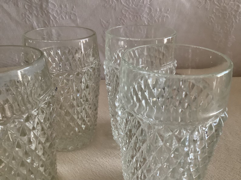 Vintage Indiana Glass Diamond Point Clear Pattern Clear Etsy