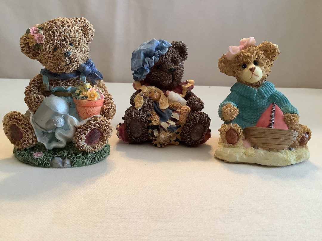 Bear Figurine Collectors!! Collection of 3 Resin Bear Figurines. Bear ...