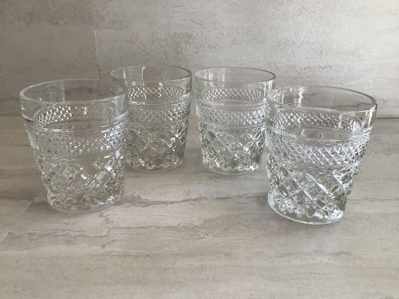 Vintage Anchor Hocking Wexford Pattern Clear Glass Juice Old - Etsy