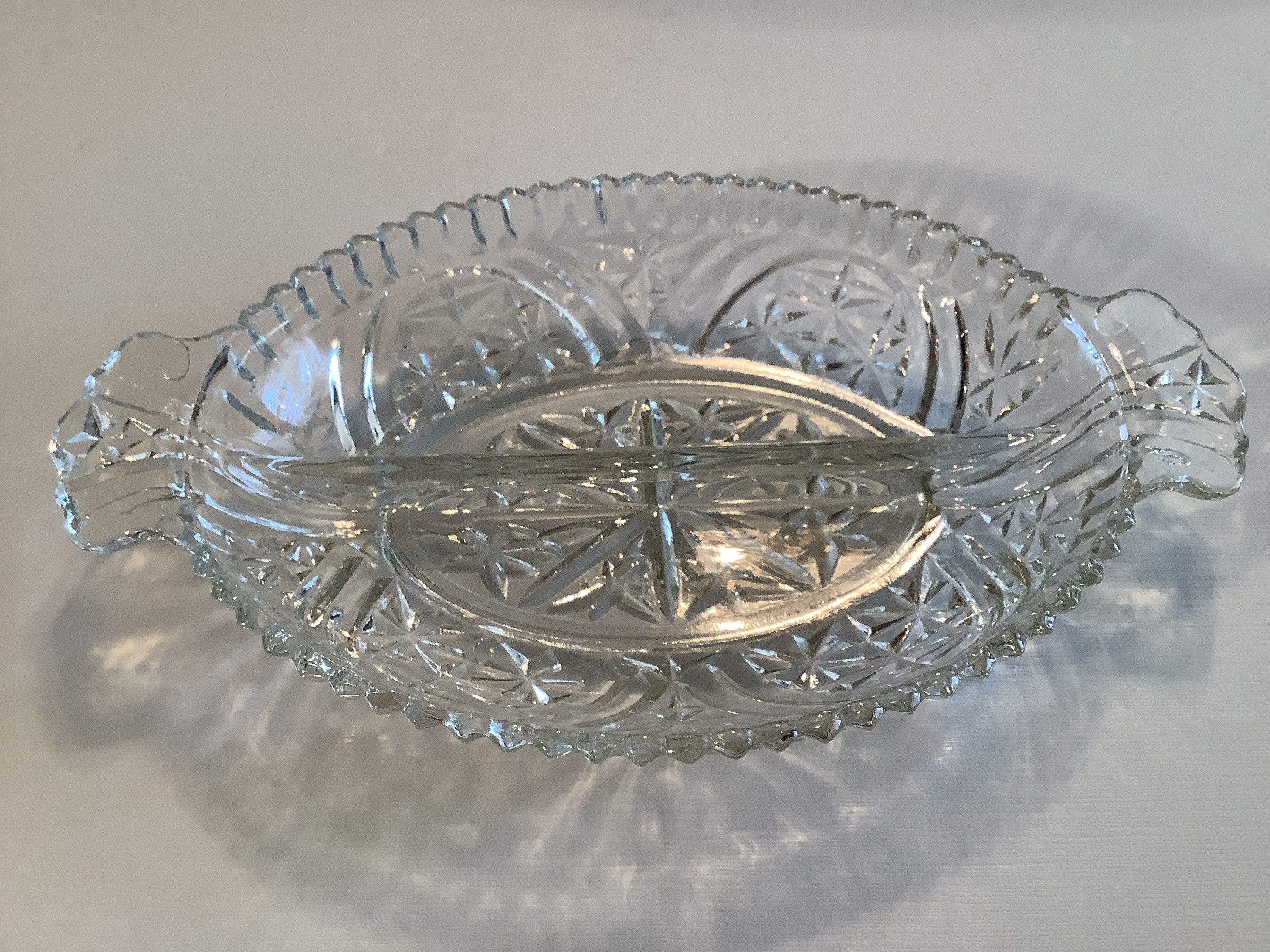 Clear Glass Divided Serving Divided Plate 1960's Anchor Hocking Star of ...