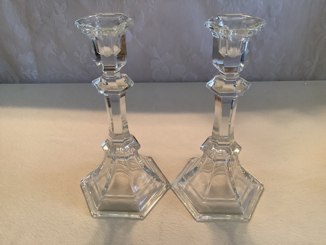 Vintage Toscany Collection 24% Lead Crystal Clear Crystal Taper Candle ...