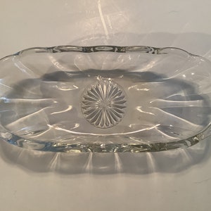 Vintage Heisey Glass Colonial Clear Pattern Banana Split or Relish Dish ...