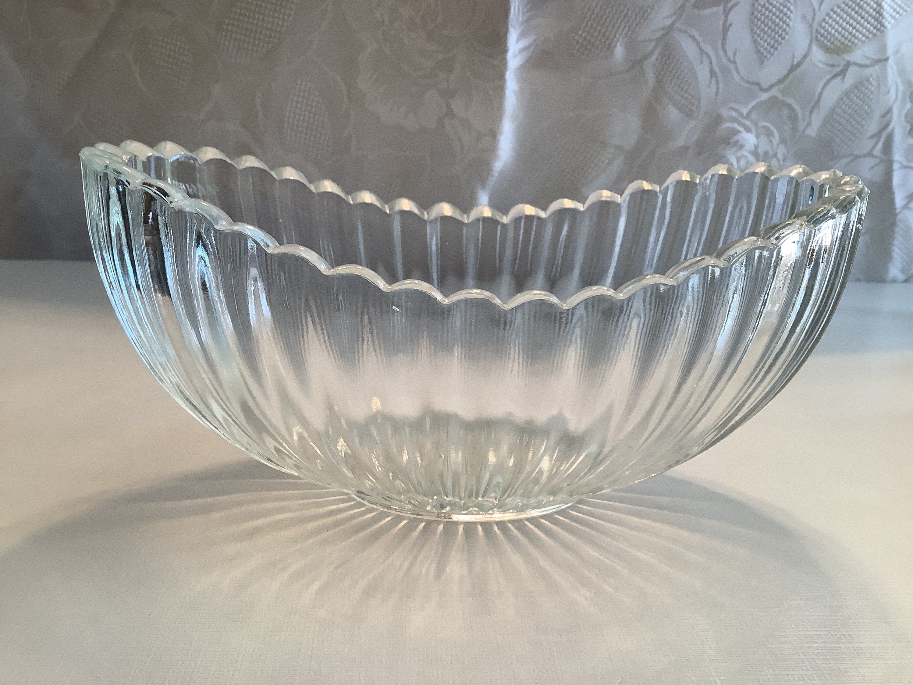 Vintage Princess House Art Deco Clear Glass Curved Fruit Bowl - Etsy