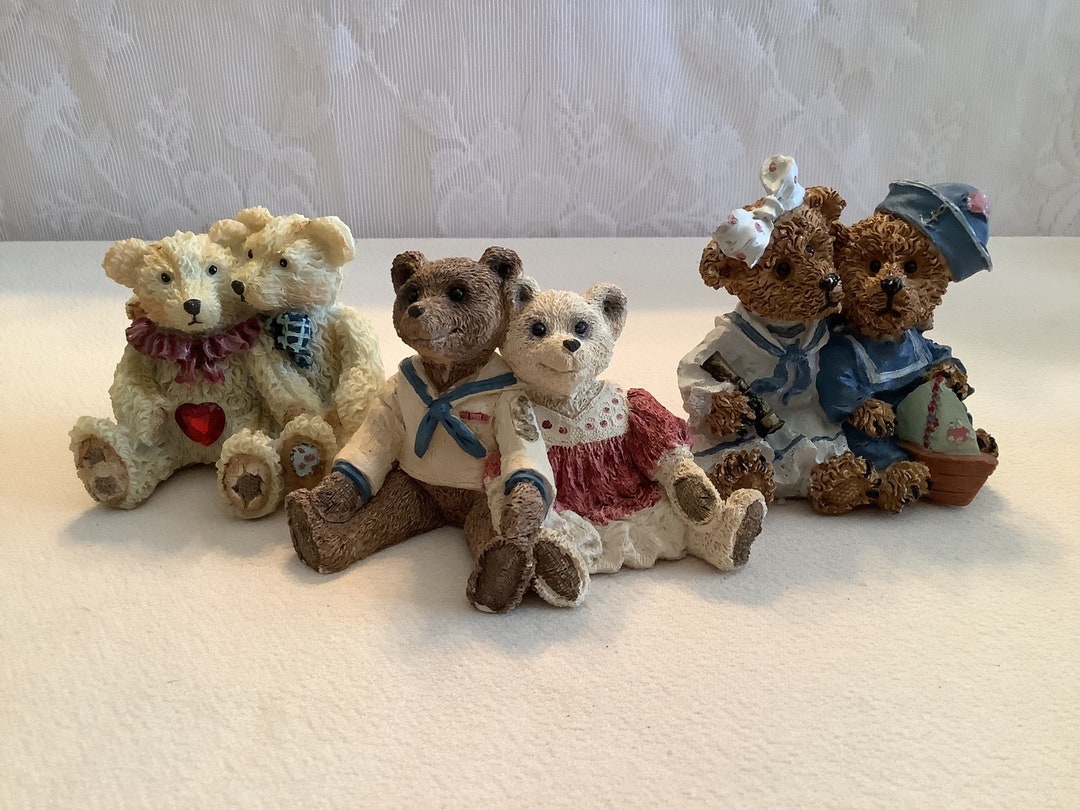 Bear Figurine Collectors!! Collection of 3 Resin Bear Figurine Couples ...