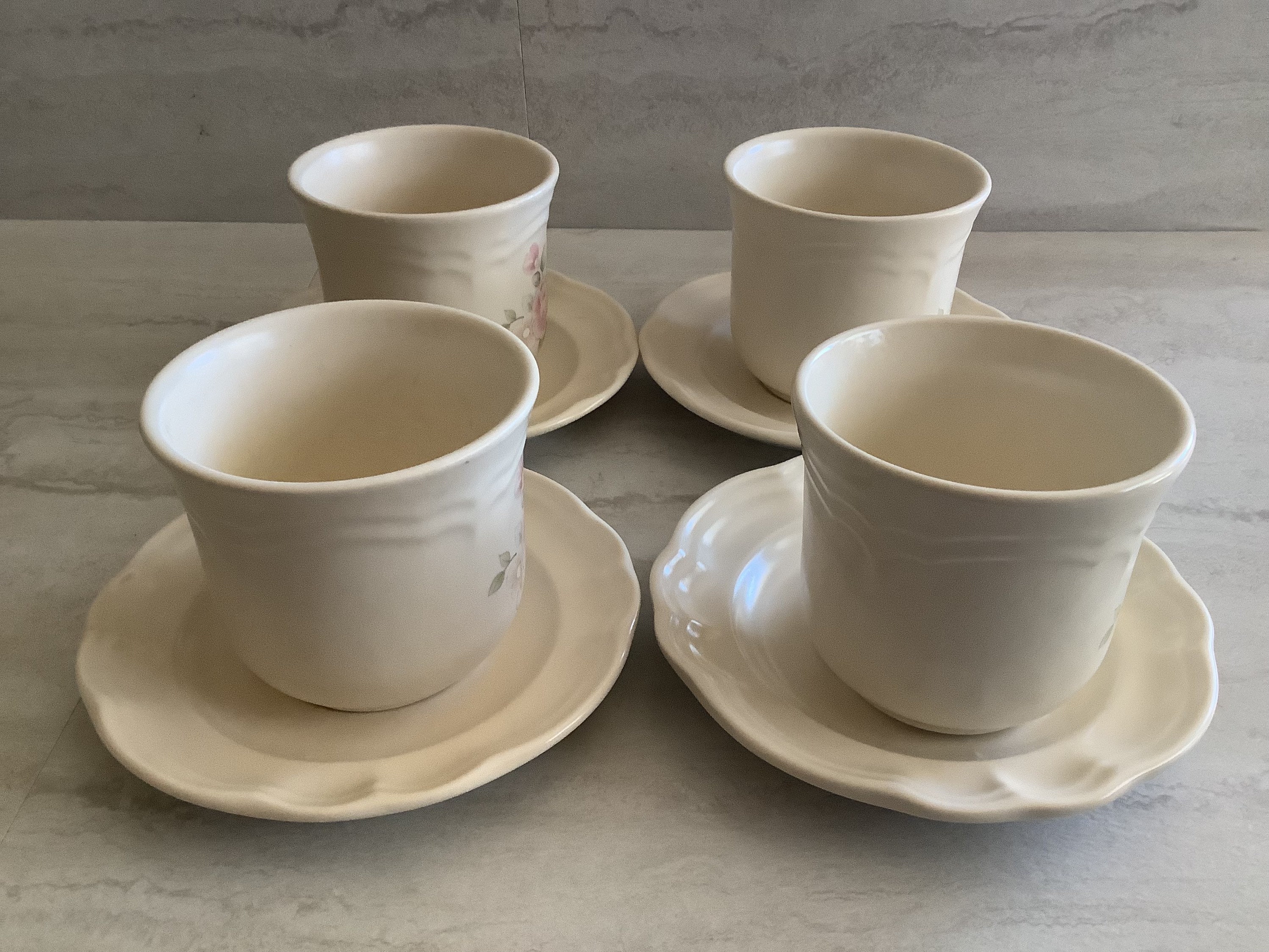 Vintage Pfaltzgraff Stoneware Tea Rose Pattern Cup and Saucer Set. Set ...