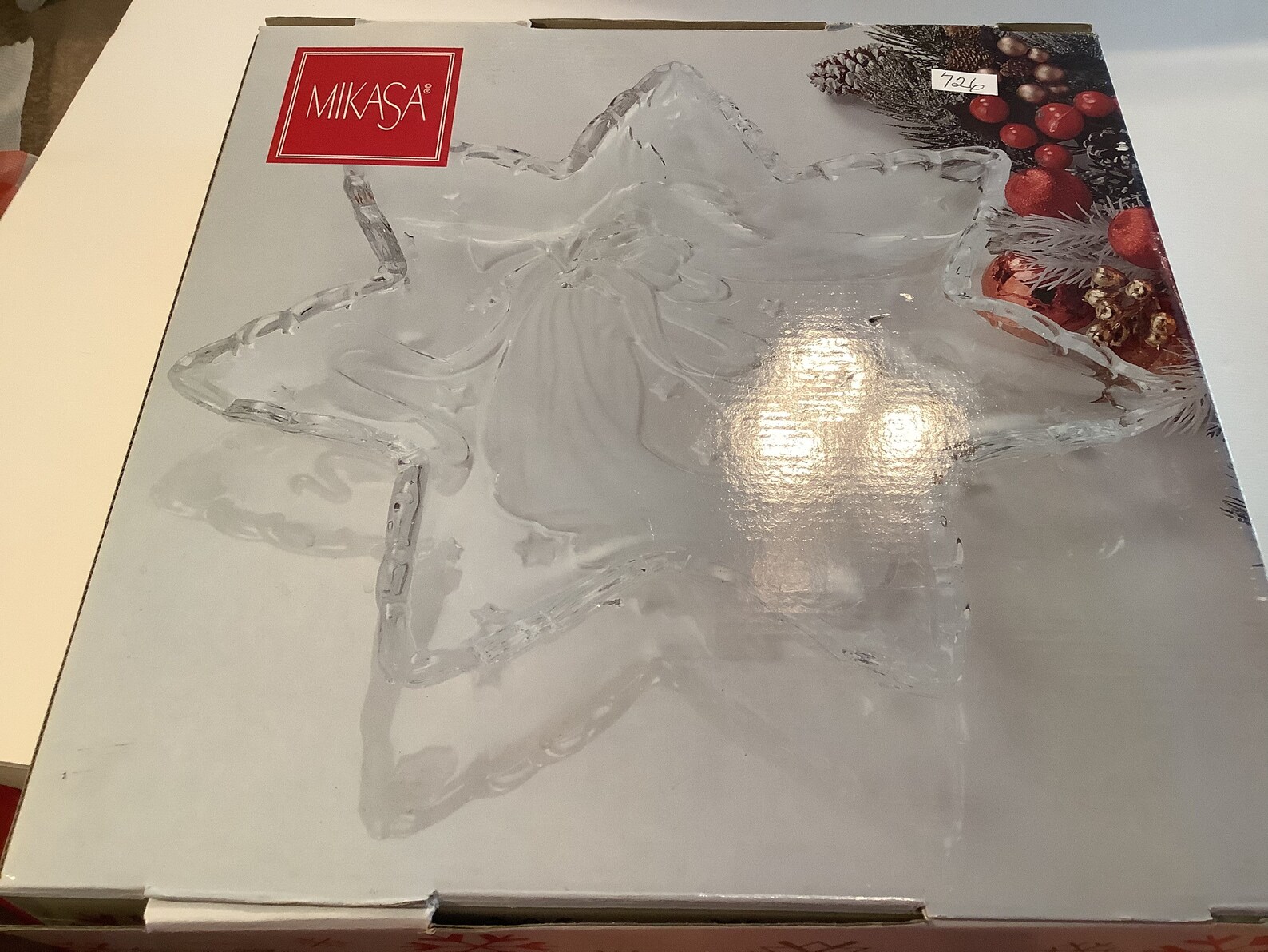 Vintage Mikasa Germany Holiday Tradition Angel Music Star Pattern Clear ...