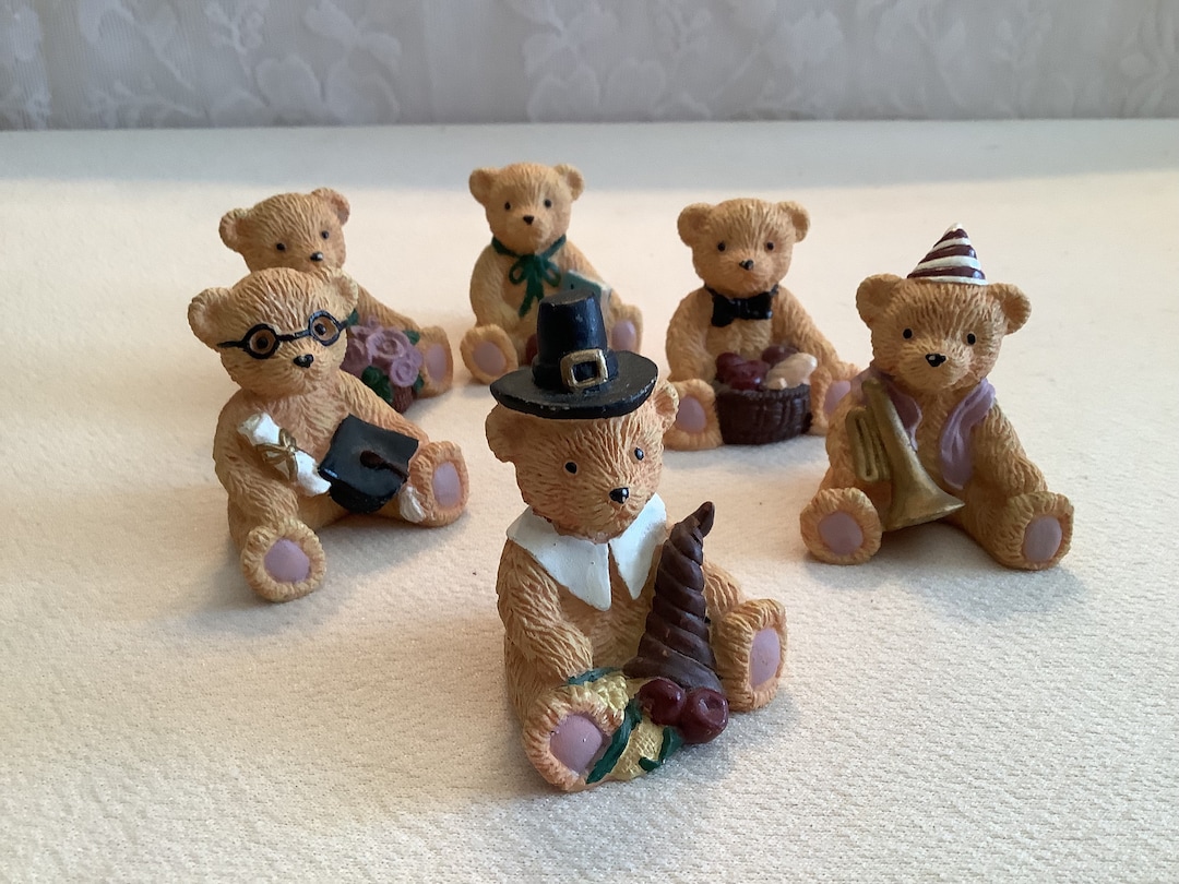 Bear Figurine Collectors Collection of 6 Resin Bear Figurines - Etsy