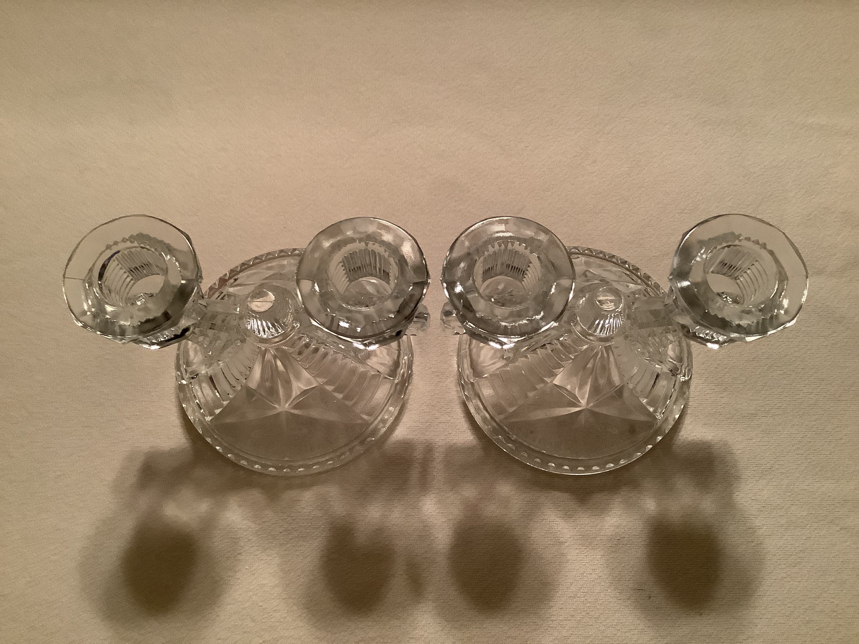 Vintage Federal Glass Company Wigwam Clear Pattern Clear Glass Double ...