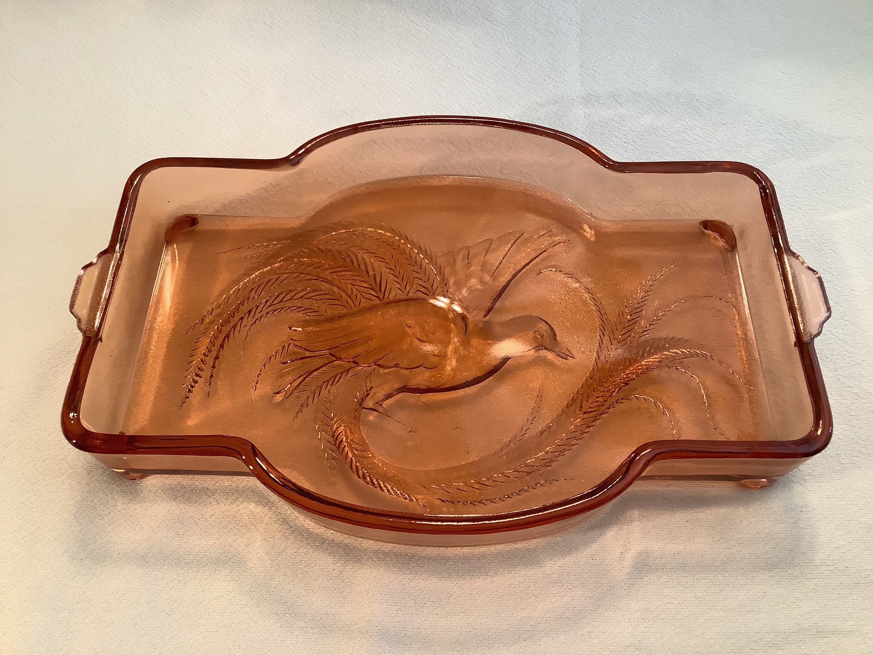 Vintage Indiana Glass Bird of Paradise Pattern Tiara Exclusives Animals ...