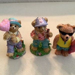 Bear Figurine Collectors!! Collection of 3 Resin Bear Figurines One ...