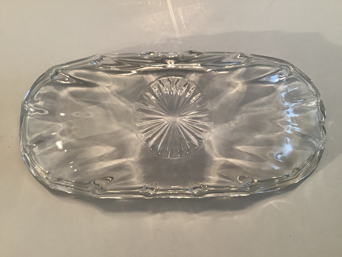 Vintage Heisey Glass Colonial Clear Pattern Banana Split or Relish Dish ...