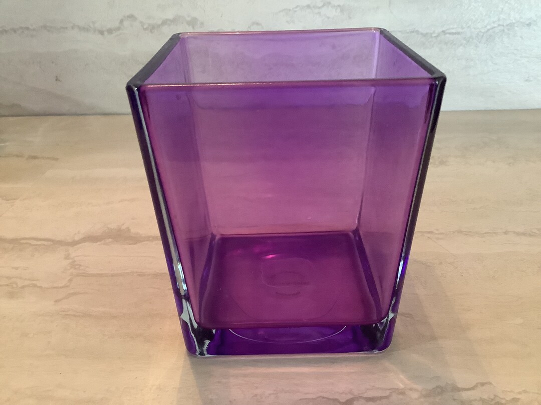 Vintage Teleflora Gift Purple Square Flower Vase or Planter - Etsy
