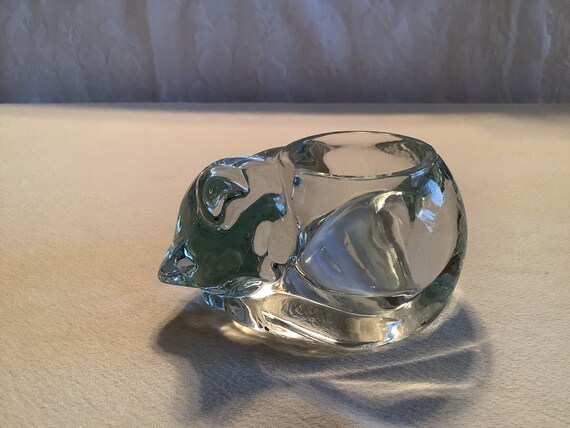 Vintage Indiana Glass Clear Glass Napping Cat Shaped Votive or | Etsy