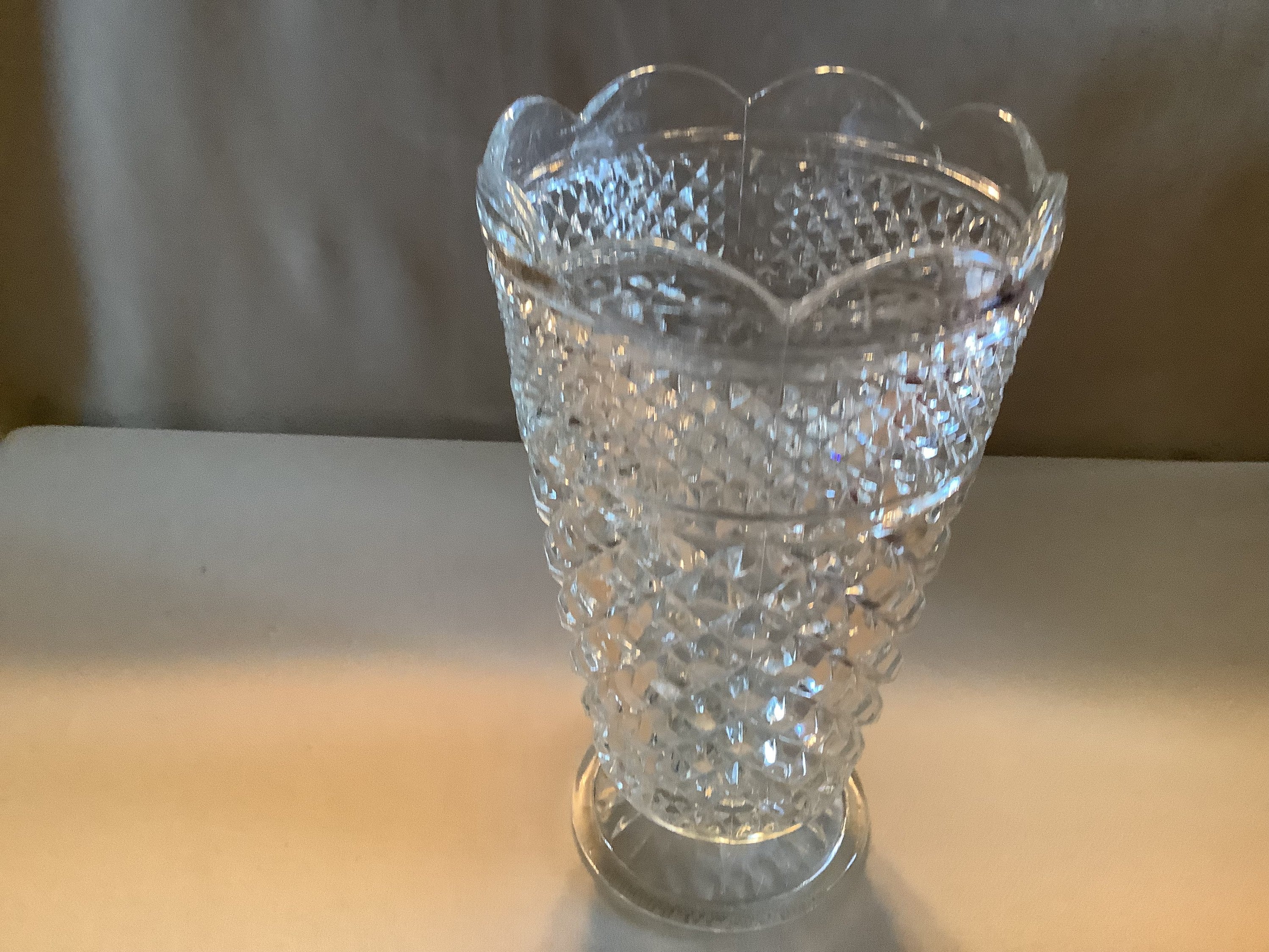 Vintage Anchor Hocking Wexford Pattern Clear Glass Flower Vase - Etsy