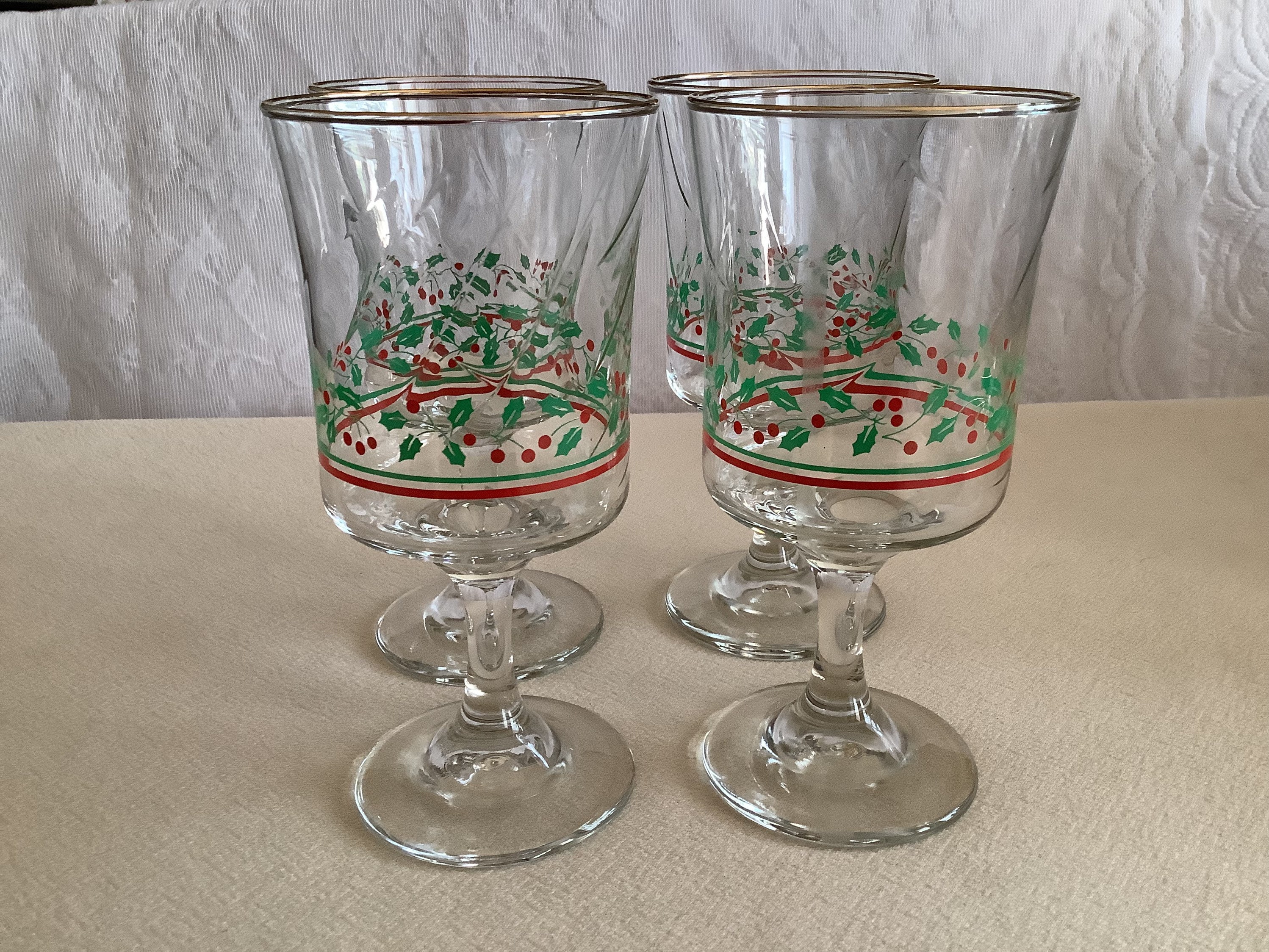 Vintage Libbey Glass Company Arbys Christmas Collection Holly Berry ...