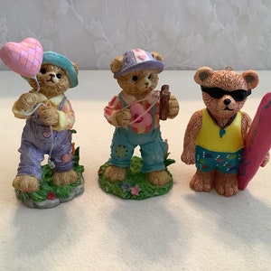 Bear Figurine Collectors!! Collection of 3 Resin Bear Figurines One ...